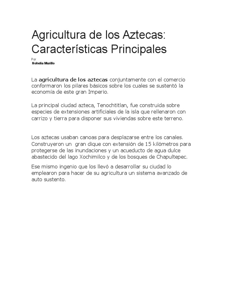 Agricultura de Los Aztecas | PDF | Agricultura