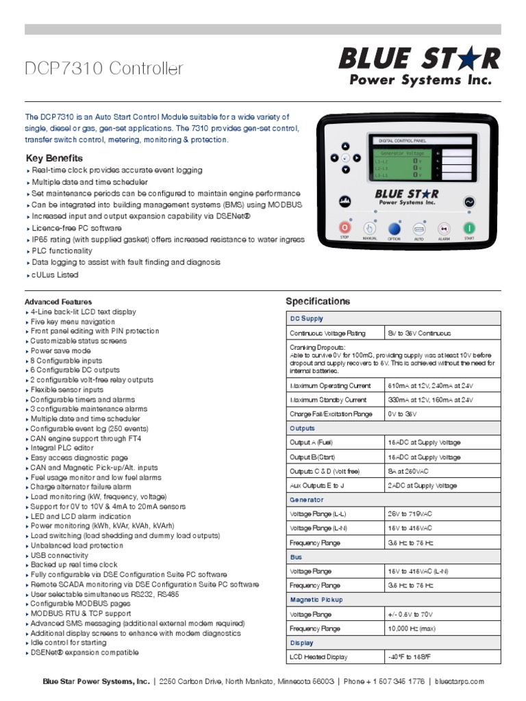 DCP7310 Controller (Full Spec) | PDF | Programmable Logic Controller ...