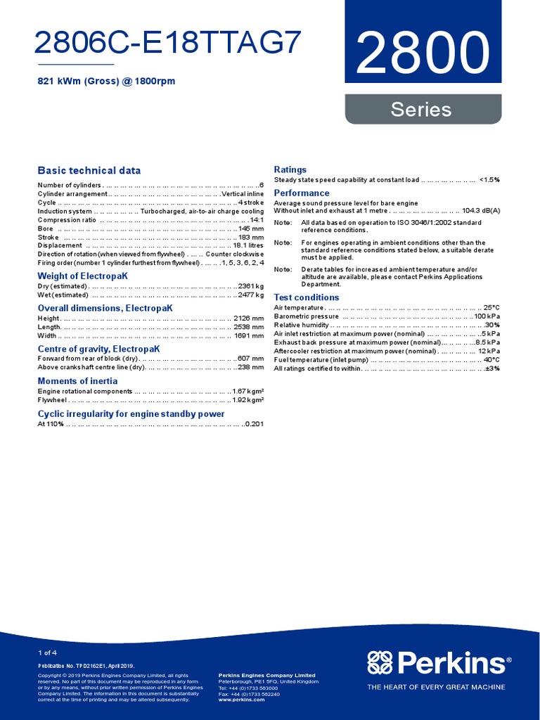 PD750-01 Engine Data Sheet 12-29-20 | PDF | Engines | Turbocharger