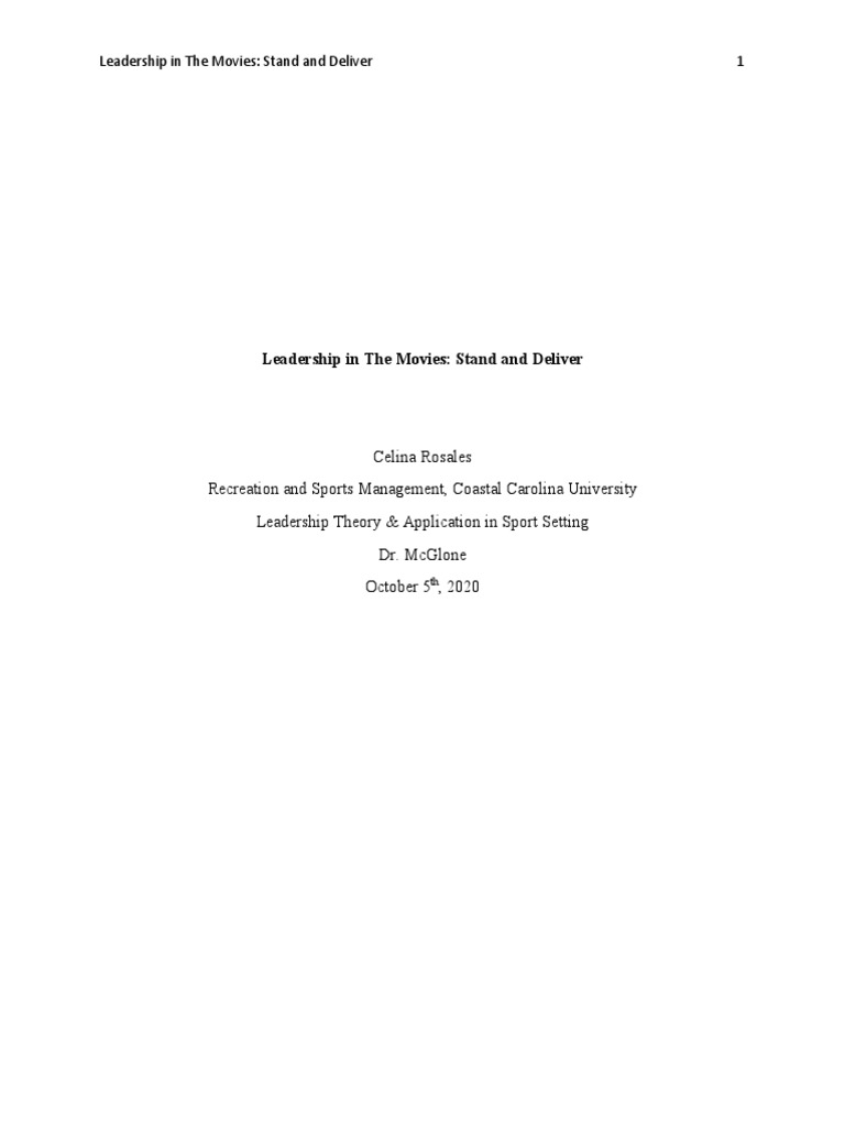 Leadership in The Movies: Stand and Deliver | PDF | Cognition ...