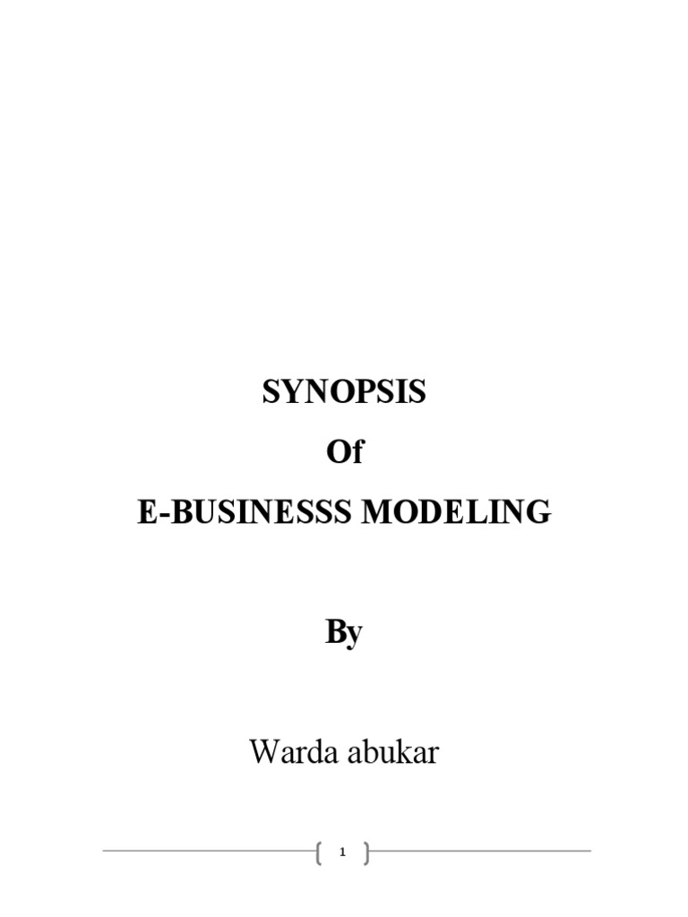 Synopsis of e Business Model by Warda 11 | PDF | E Commerce | Retail