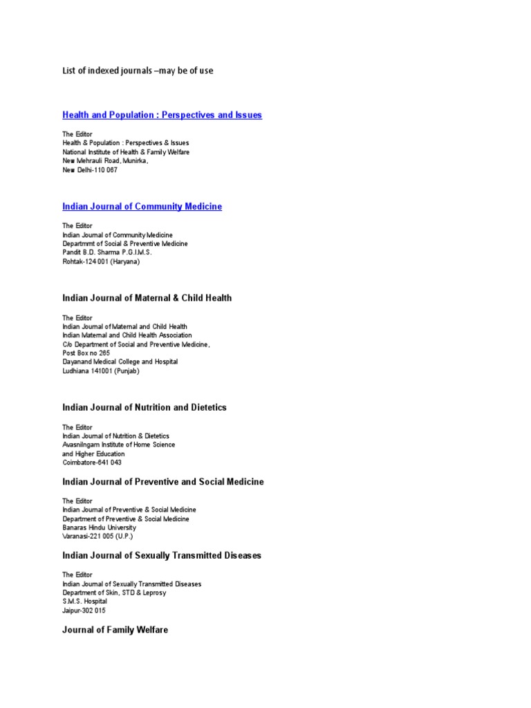List of Indexed Journals | PDF