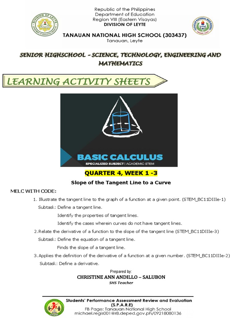 Learning Activity Sheets: Senior Highschool - Science, Technology ...