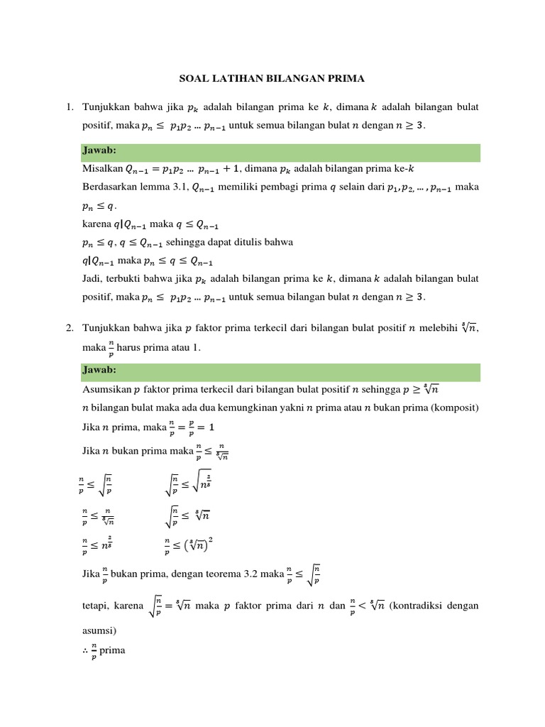 Soal Latihan Bilangan Prima | PDF