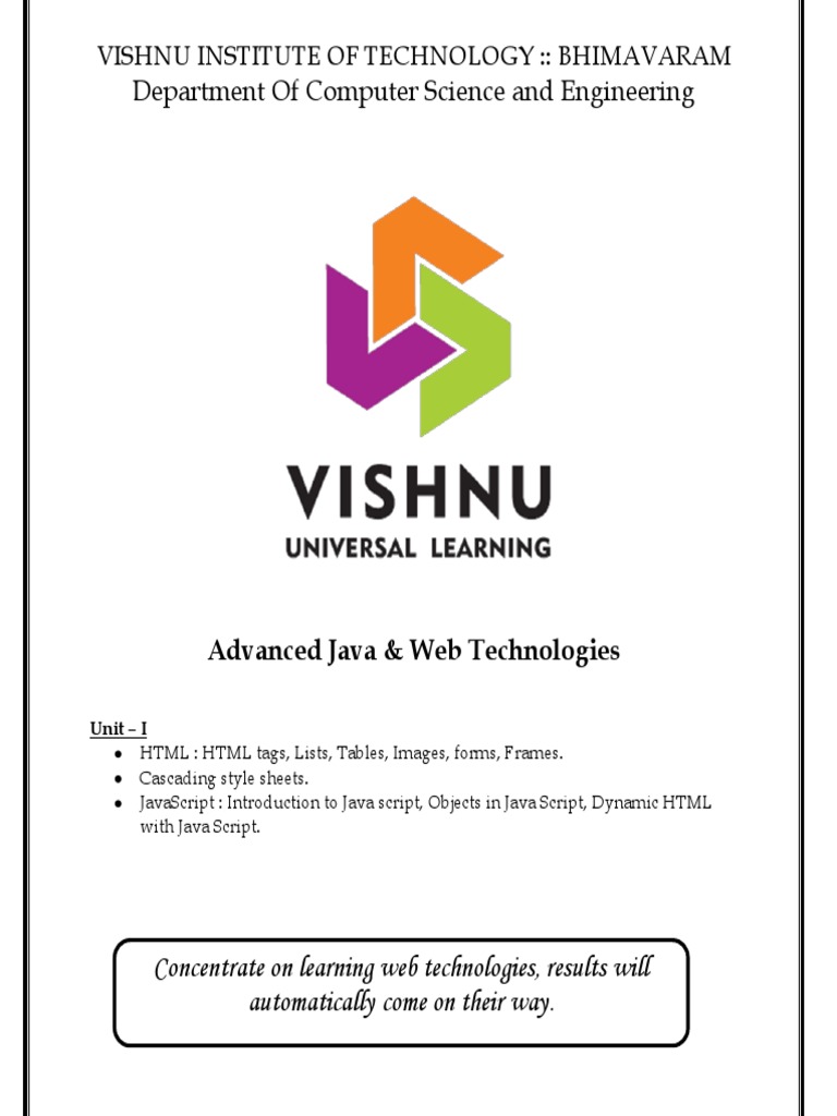 WT Unit 1 | PDF | Html | Html Element