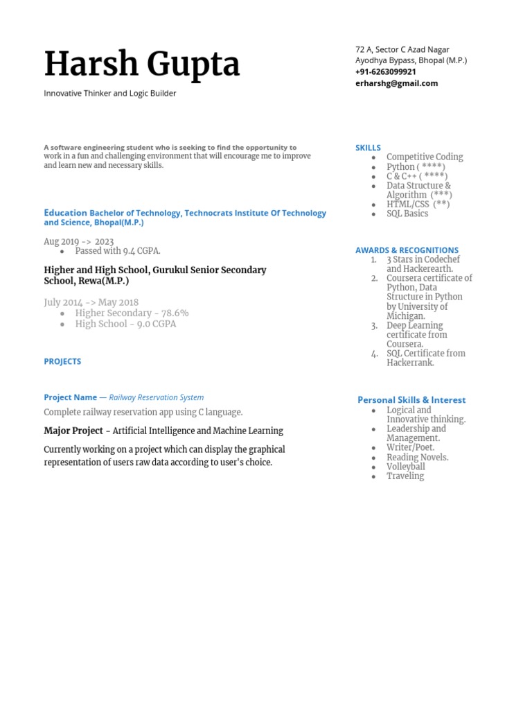 Harsh Gupta: Education | PDF | Software Engineering | Software Development