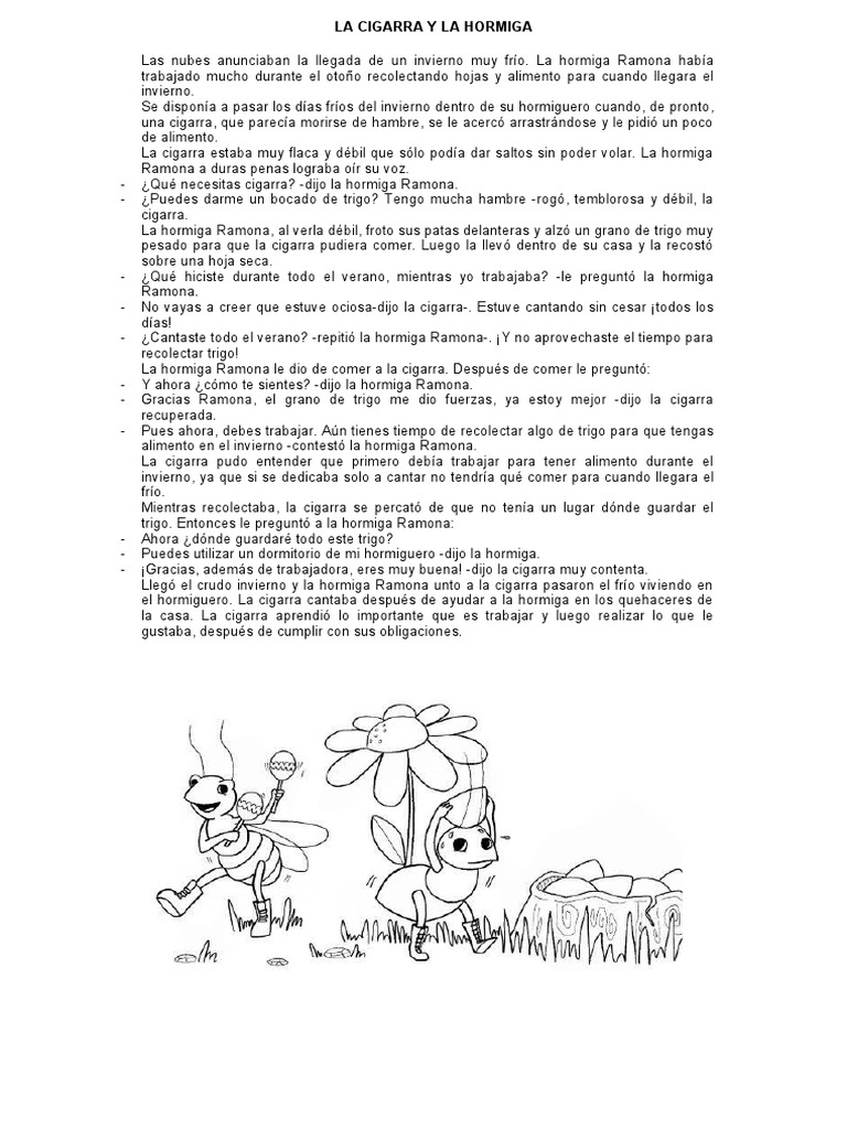 La Cigarra y La Hormiga | PDF | Hormiga