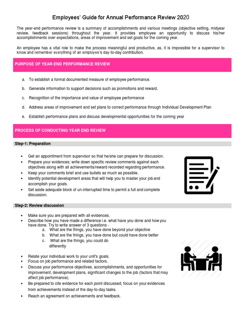 Guidelines For Employees - Year End Review - BI | PDF | Performance ...