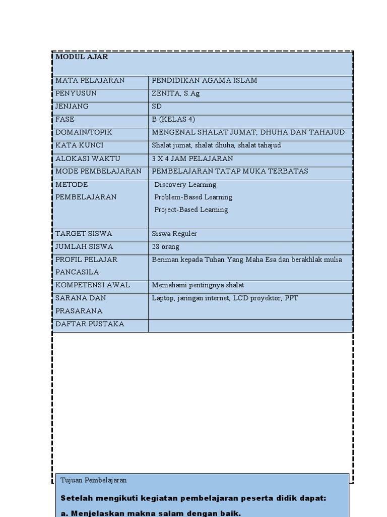 Modul Ajar Bab Ix Kelas 4 | PDF