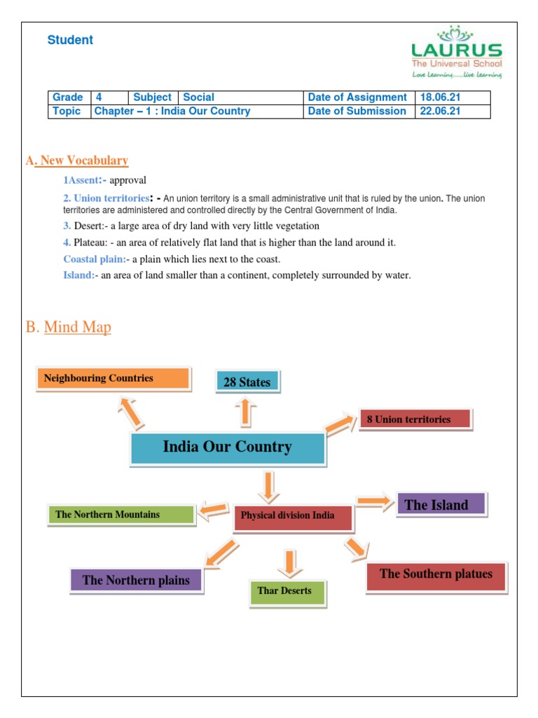 Grade-4 Social Le-1 India Our Country | PDF | Earth Sciences | Physical ...