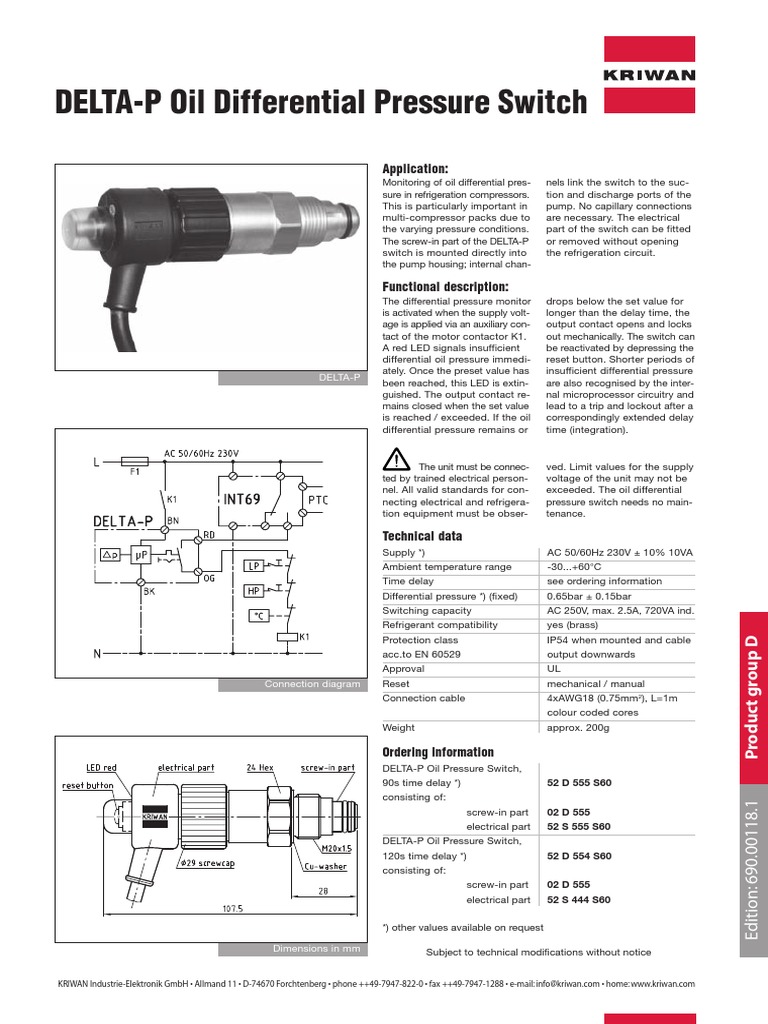 DELTA-P Oil Differential Pressure Switch: Application | Download Free ...