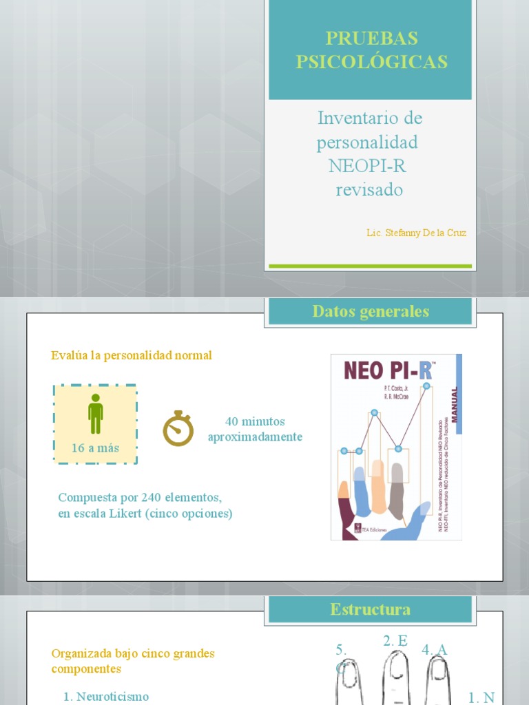 Inventario de Personalidad NeoPi-R | PDF | Ansiedad | Las emociones