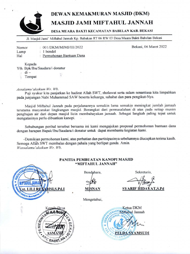 Contoh Proposal Masjid | PDF