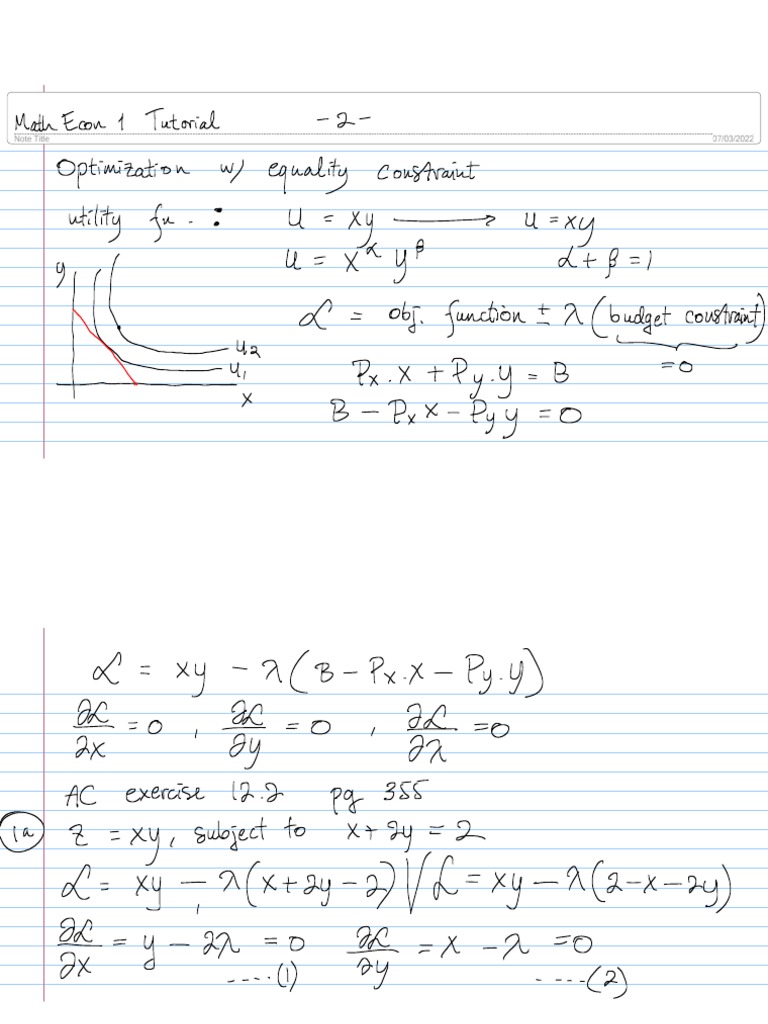 Tutorial Mathematics 2 | PDF