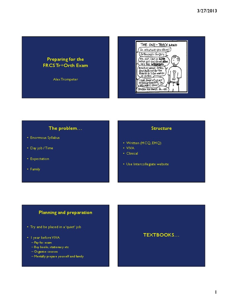 Preparing For The FRCS Tr+Orth Exam: Alex Trompeter | Download Free PDF ...