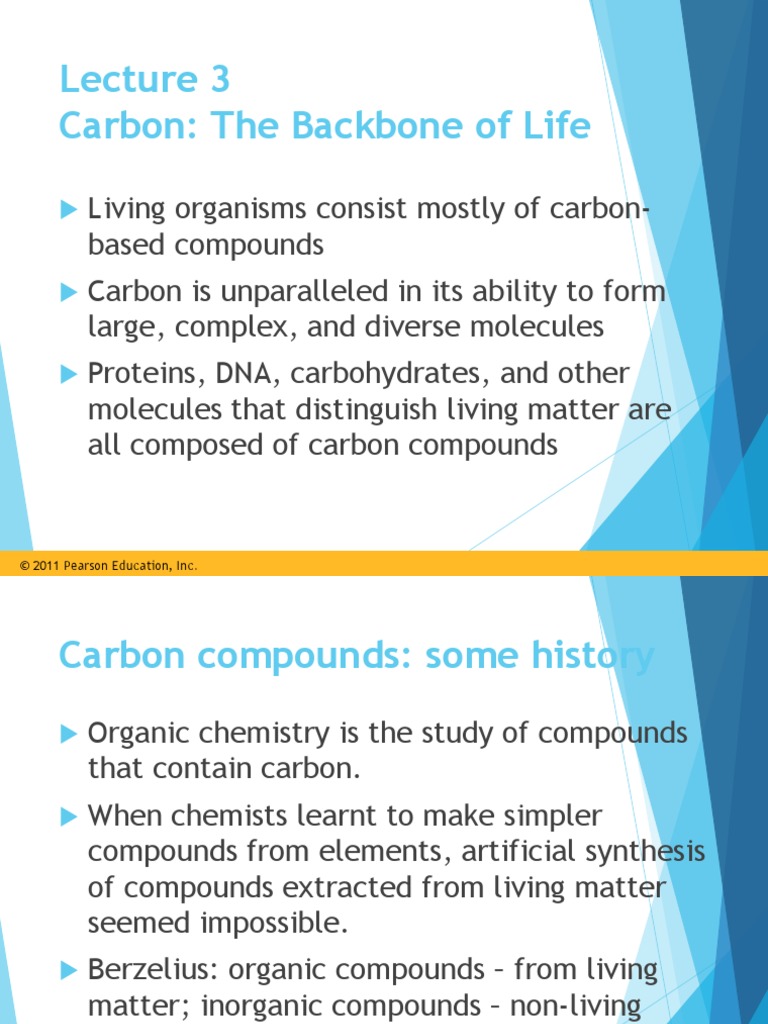 Carbon: The Backbone of Life: © 2011 Pearson Education, Inc | PDF ...