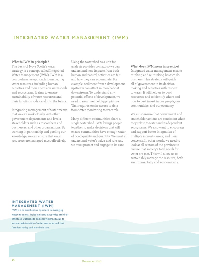 Integrated Water Management in Nova Scotia | PDF | Sustainability ...