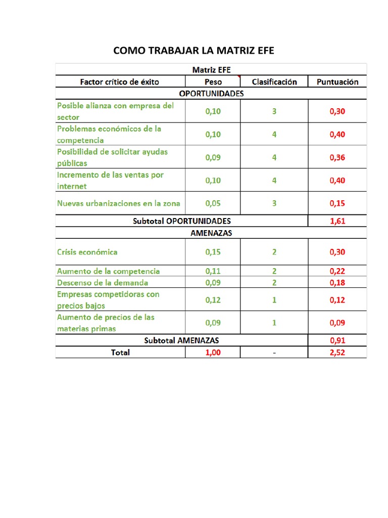 Modelo Matriz Efe | PDF