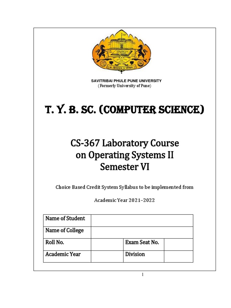 CS-367 Operating System LabBook SEM-II | PDF