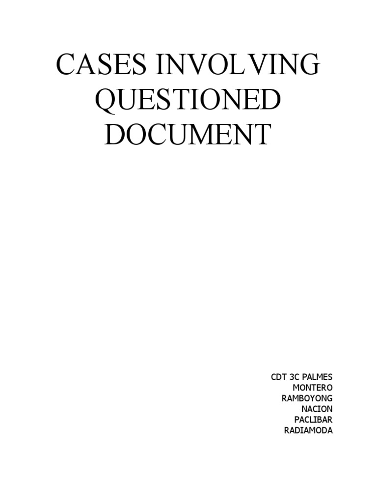 Cases Involving Questioned Document | PDF