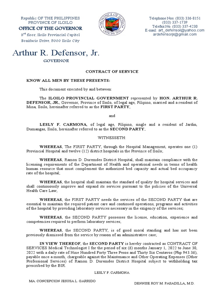 Arthur R. Defensor, JR.: Office of The Governor | PDF | Hospital ...