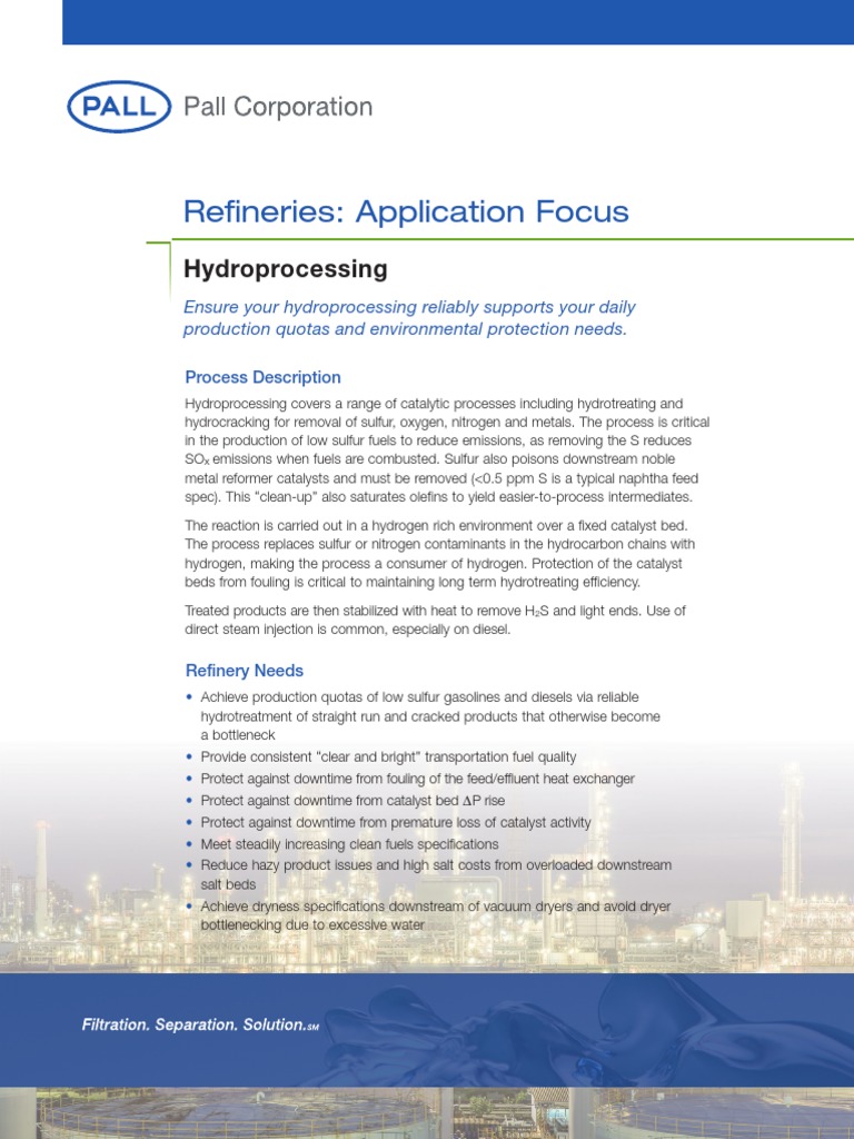 Refineries: Application Focus: Hydroprocessing | PDF | Cracking ...
