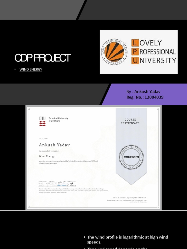 CDP File | Download Free PDF | Net Present Value | Wind Power