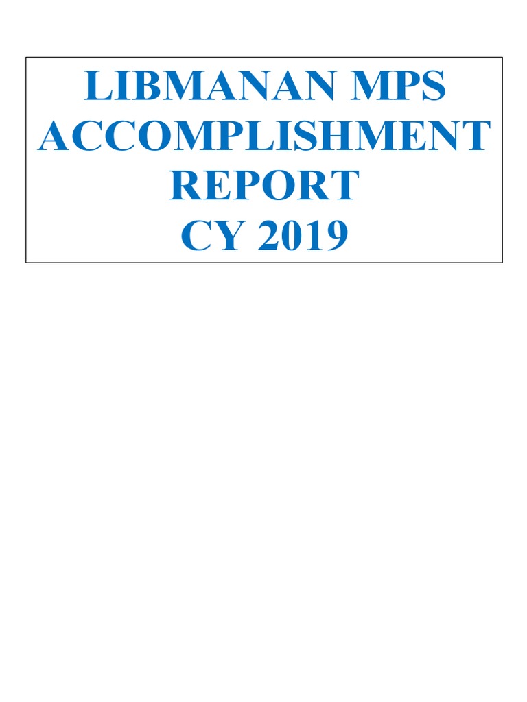 Libmanan MPS 2019 Accomplishment Report | PDF | Police | Crimes