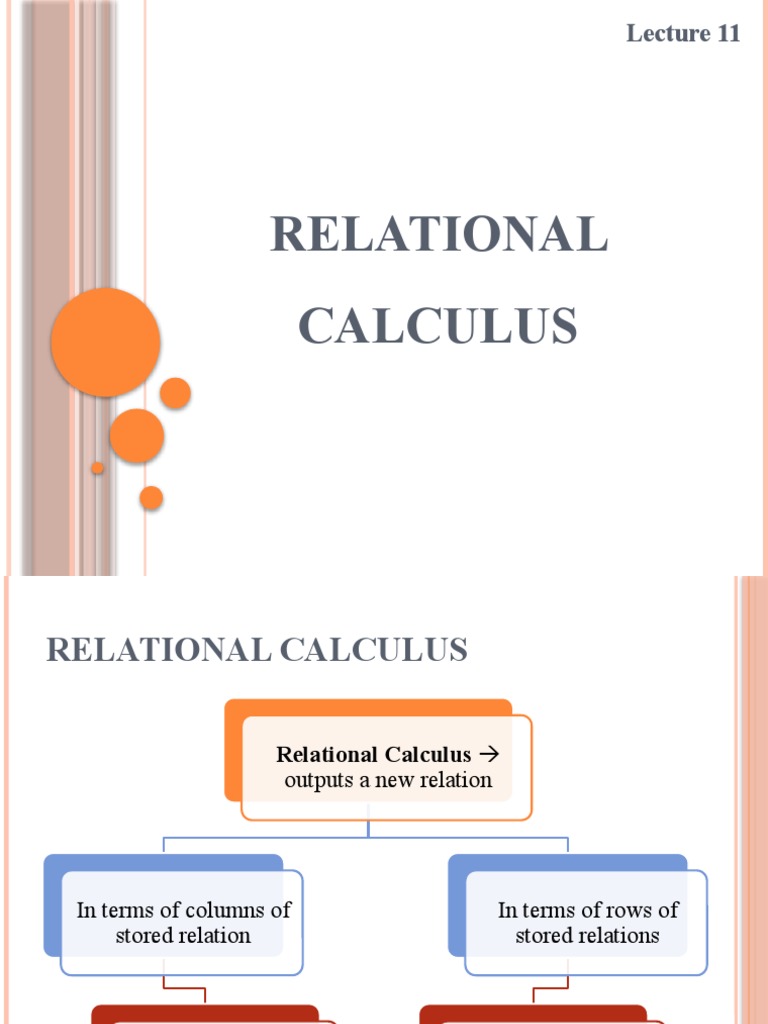 Lect 11 Relational Calculus | PDF | Relational Model | Data Management