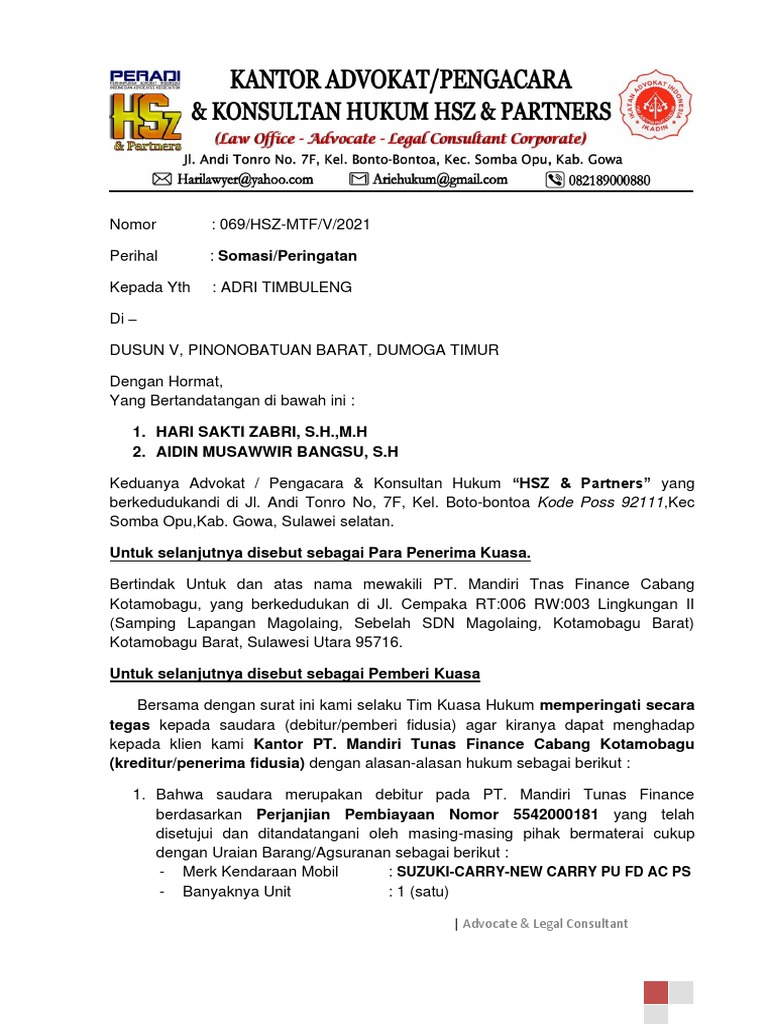 Somasi Adri Timbuleng (5542000181) | PDF