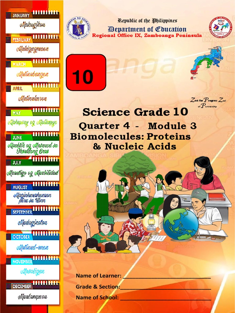 Science Grade 10: Quarter 4 - Biomolecules: Protein S & Nucleic Acids ...