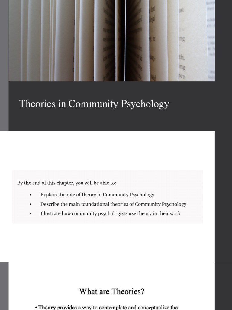 Theories in Community Psychology | PDF