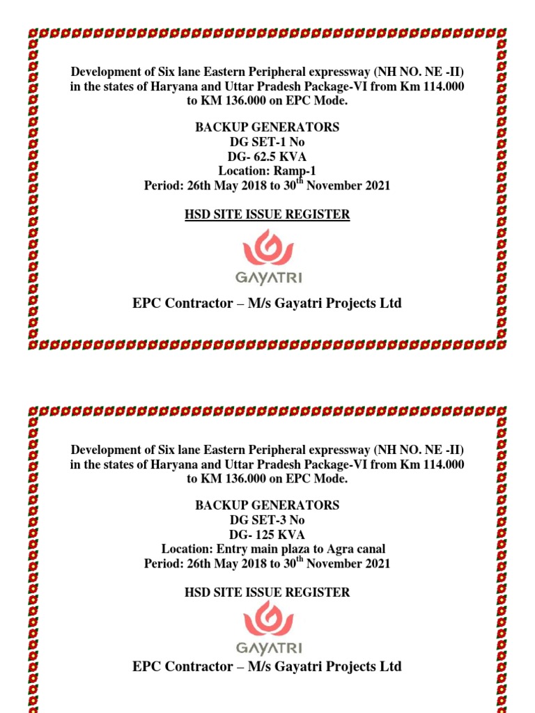EPC Contractor - M/s Gayatri Projects LTD | PDF | Streets And Roads ...