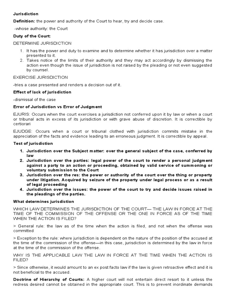 Jurisdiction | PDF | Jurisdiction | Judgment (Law)