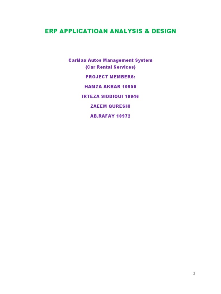 Updated CarMax Autos Management System AAD Assignmnet | PDF | Sales ...