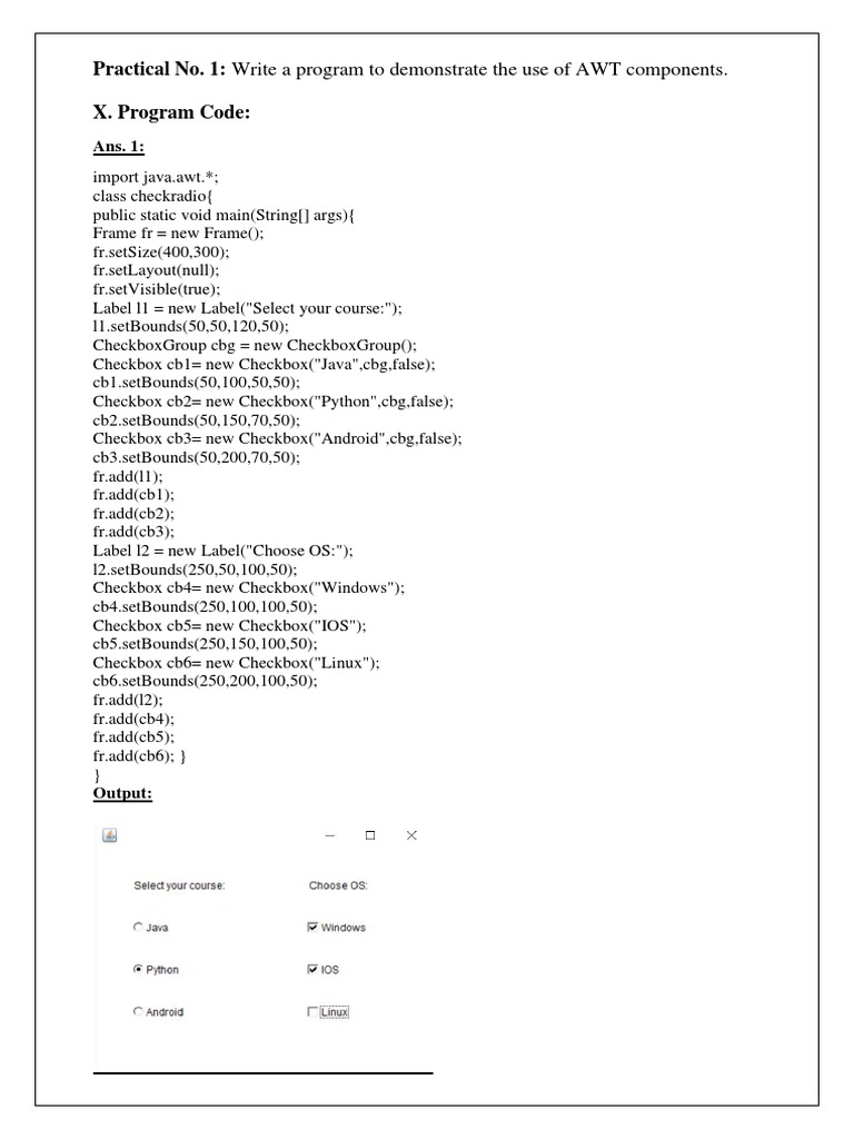 AJP Practicals Output | PDF | Computer Programming | Computing AJP Practicals Output | PDF | Computer Programming | Computing