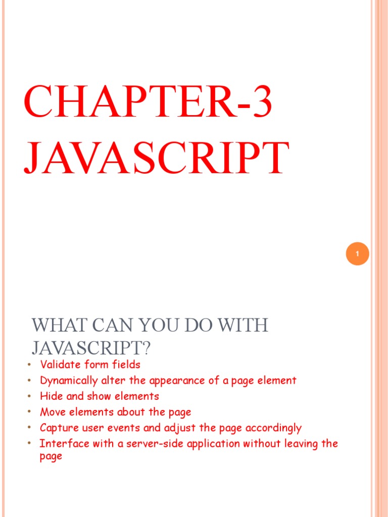 Chapter 3 Javascript Pdf Java Script Html Element