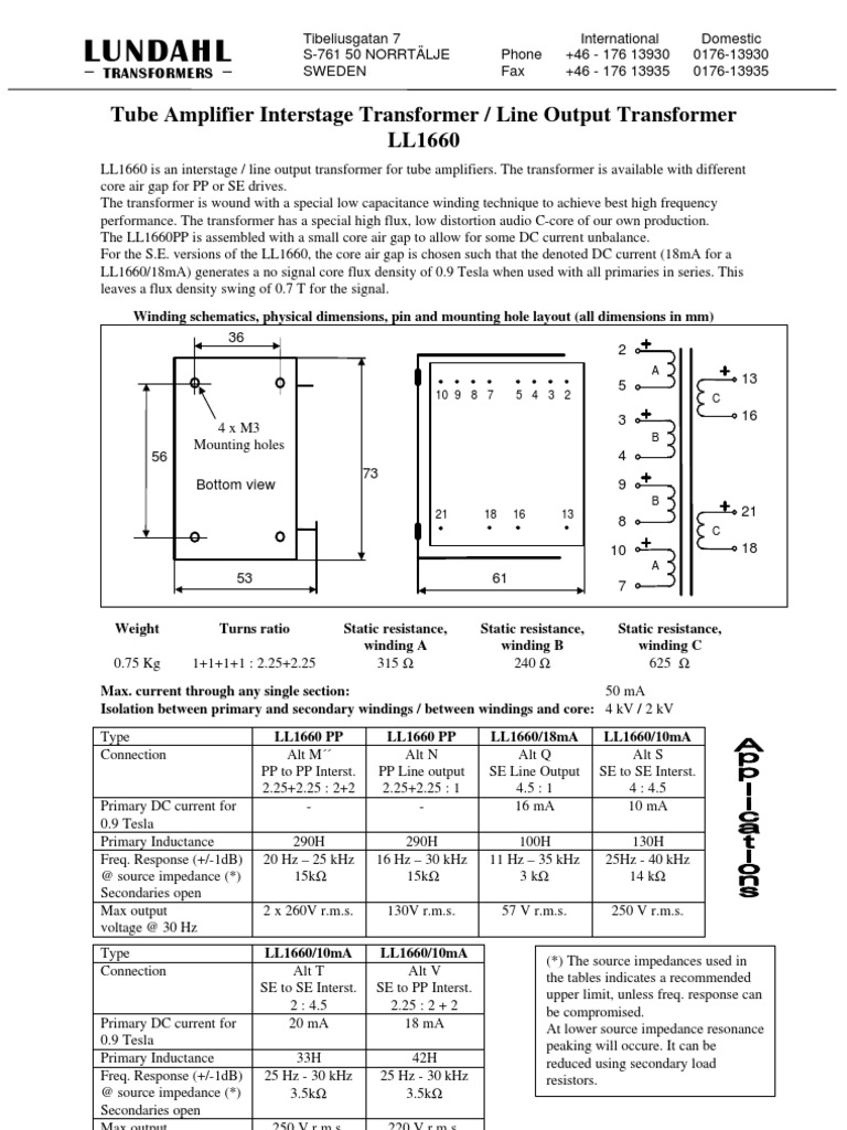 1660 | PDF | Transformer | Amplifier