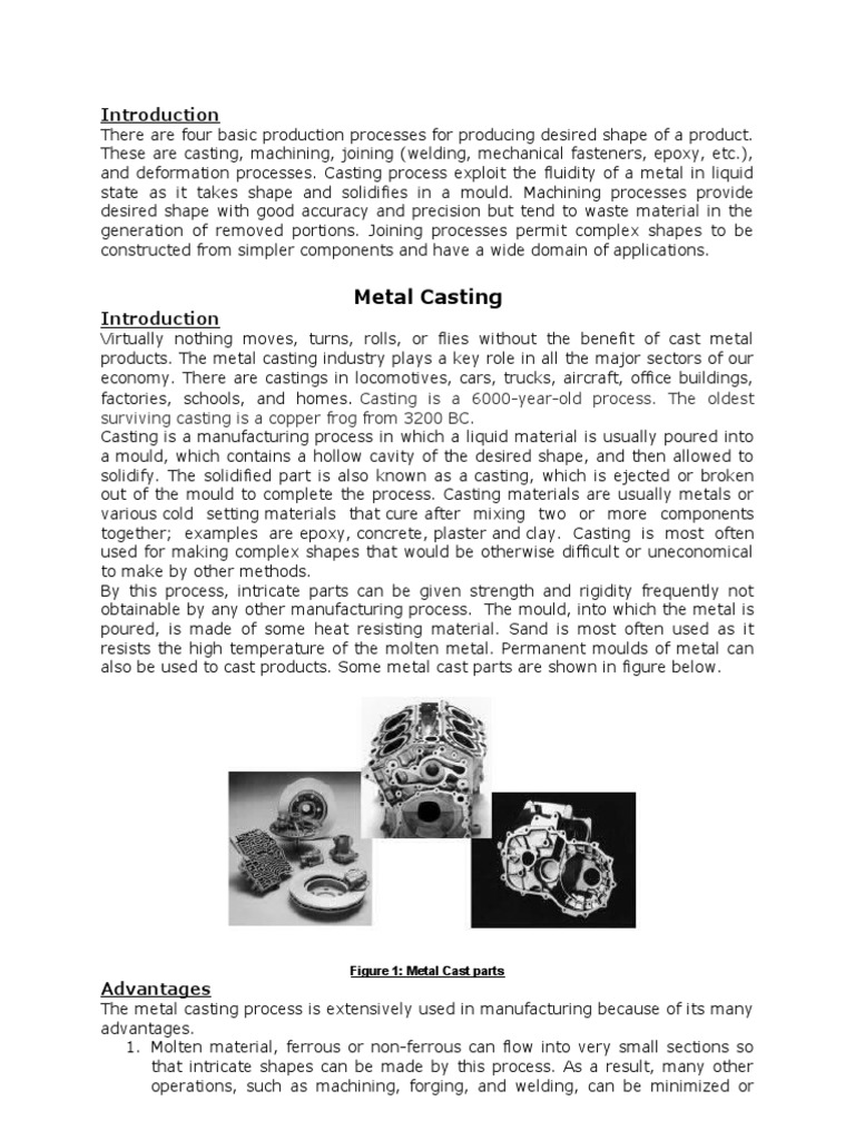 Metal Casting | PDF | Casting (Metalworking) | Casting