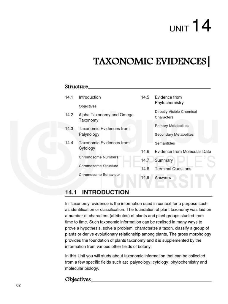 Taxonomic Evidence from Palynology, Cytology, Phytochemistry, and ...