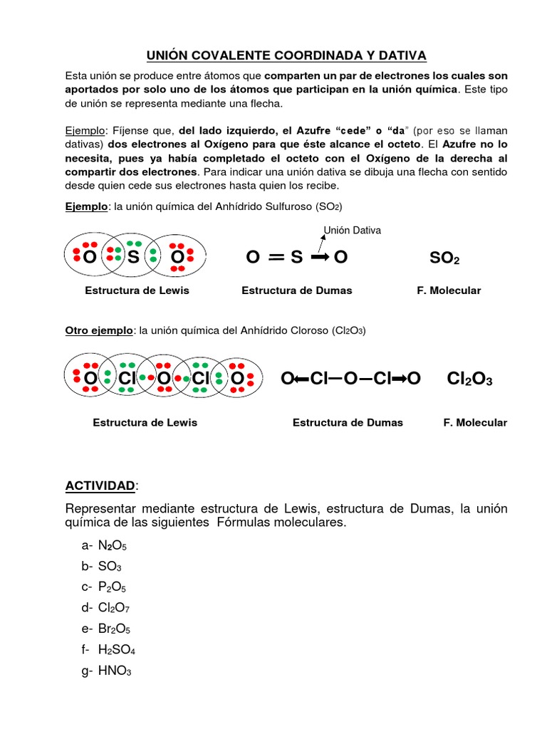 Clase 5 - Quimica 5B NG - Covalente Dativa | PDF