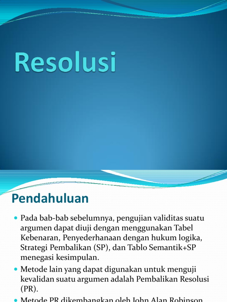 Pembalikan Resolusi Logika | PDF