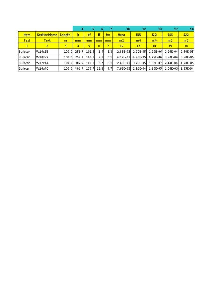 W Section From SAP | PDF
