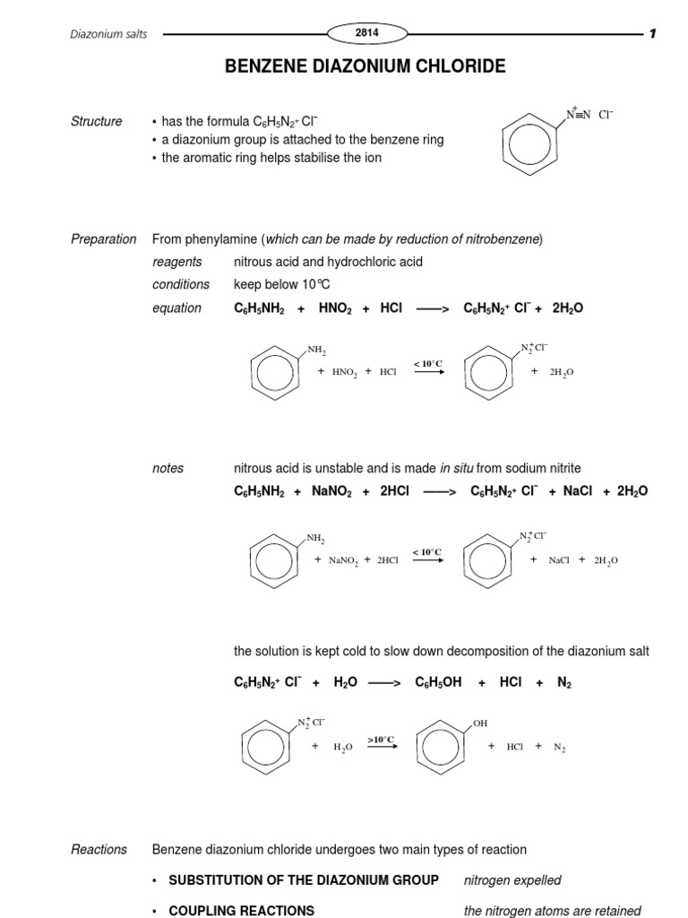 Benzene Diazonium Chloride | Sodium Chloride | Chemical Compounds