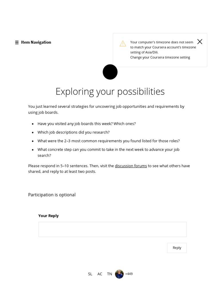 Exploring Your Possibilities: Item Navigation | PDF