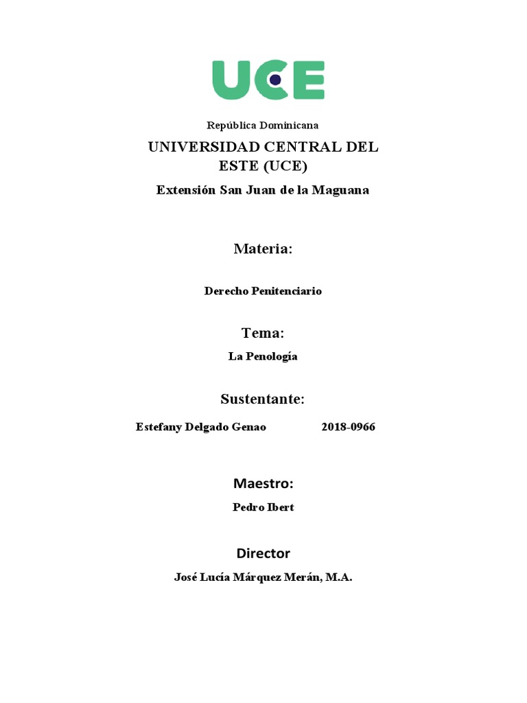 Introducción a la Penología y su Función | PDF | Derecho penal ...