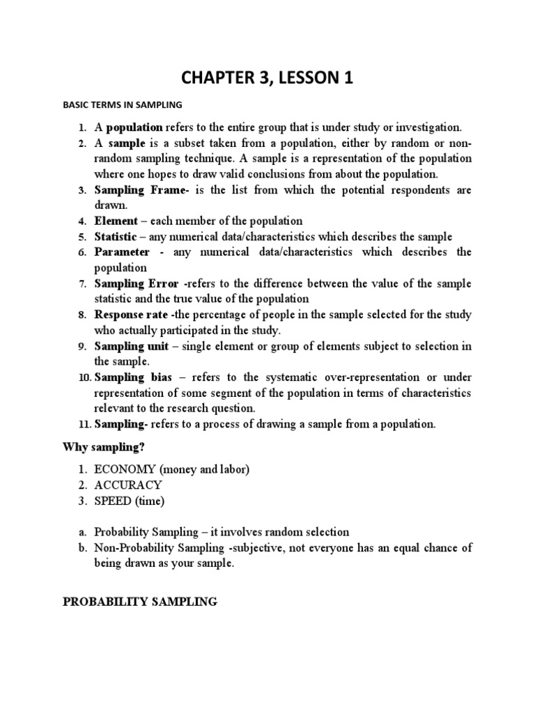 An Introduction to Basic Sampling Concepts and Techniques | PDF ...