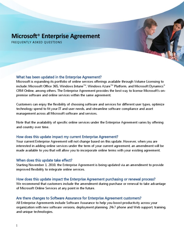 Enterprise Agreement FAQ | PDF | Microsoft | Microsoft Office
