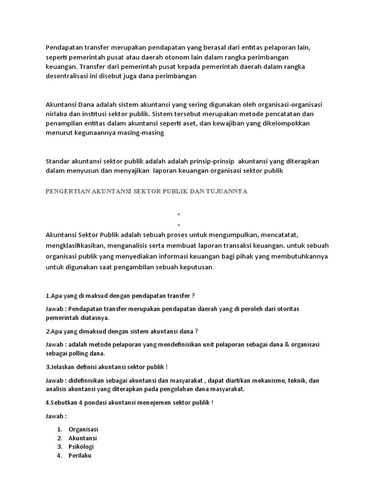 Pendapatan Transfer Jawaban Quiz | PDF