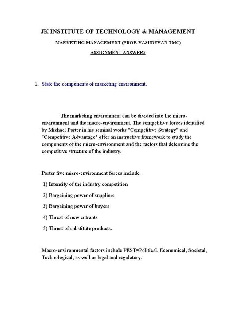 Marketing Management Assignment Insights | PDF | Sales | Marketing